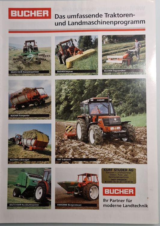 BUCHER Prospekt Traktoren Landmaschinen Schweiz (Gebraucht) in ...