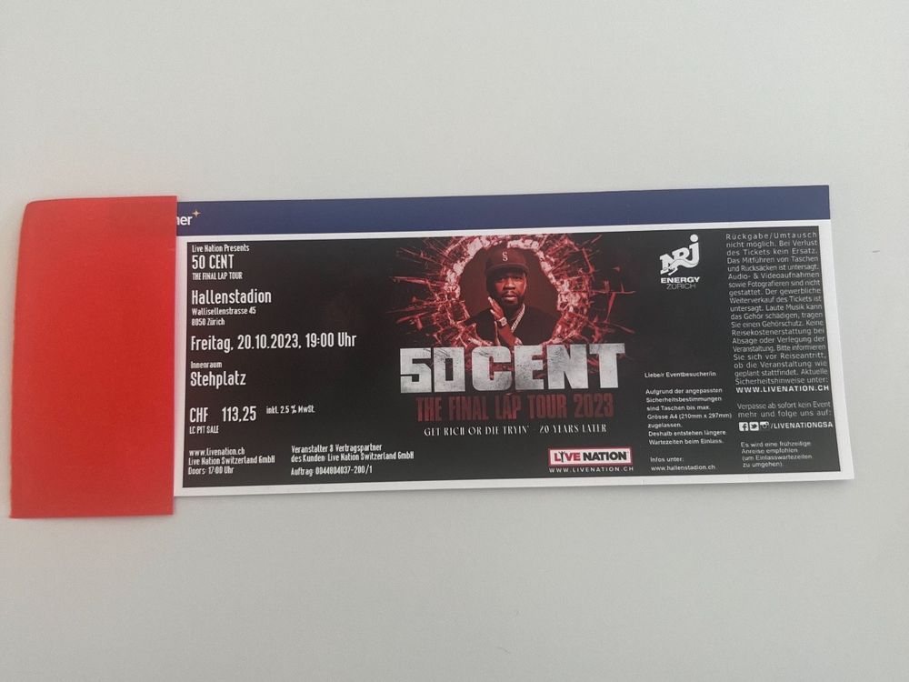 50 Cent, Stehplatz Ticket | Kaufen auf Ricardo