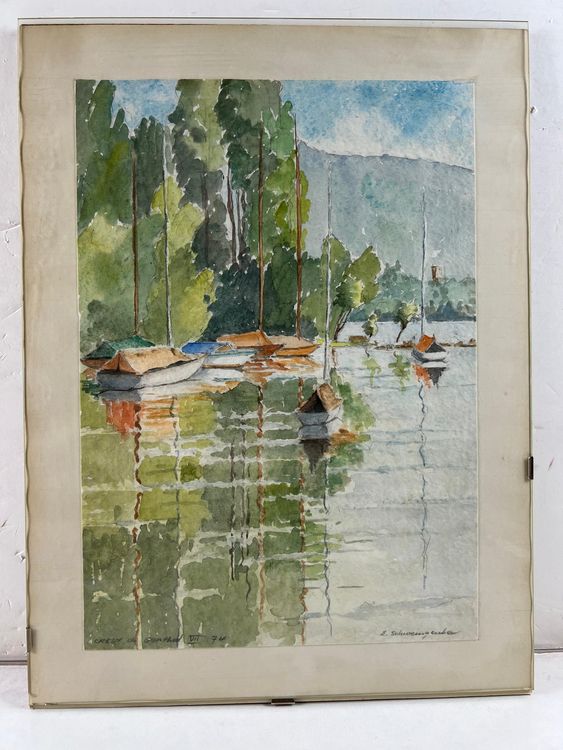 Wasserlandschaft mit Botten Aquarell Handsigniert. (Gebraucht) in Neuhausen am Rheinfall für CHF ...