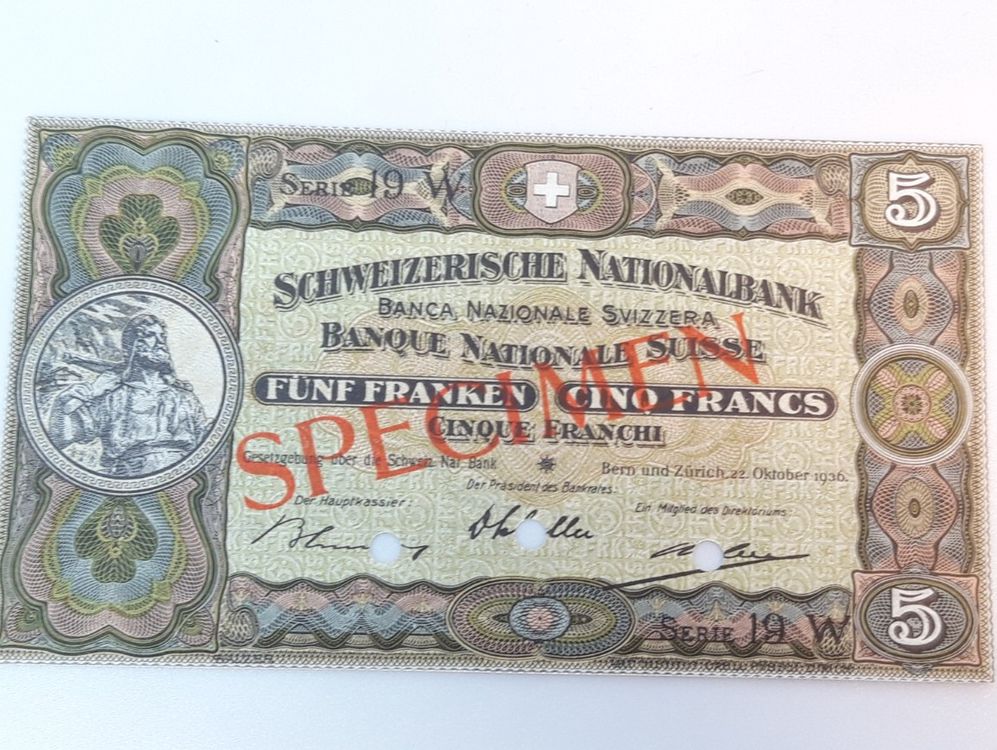 5 Franken Note Speciem (Neu (gemäss Beschreibung)) in Unterlangenegg ...
