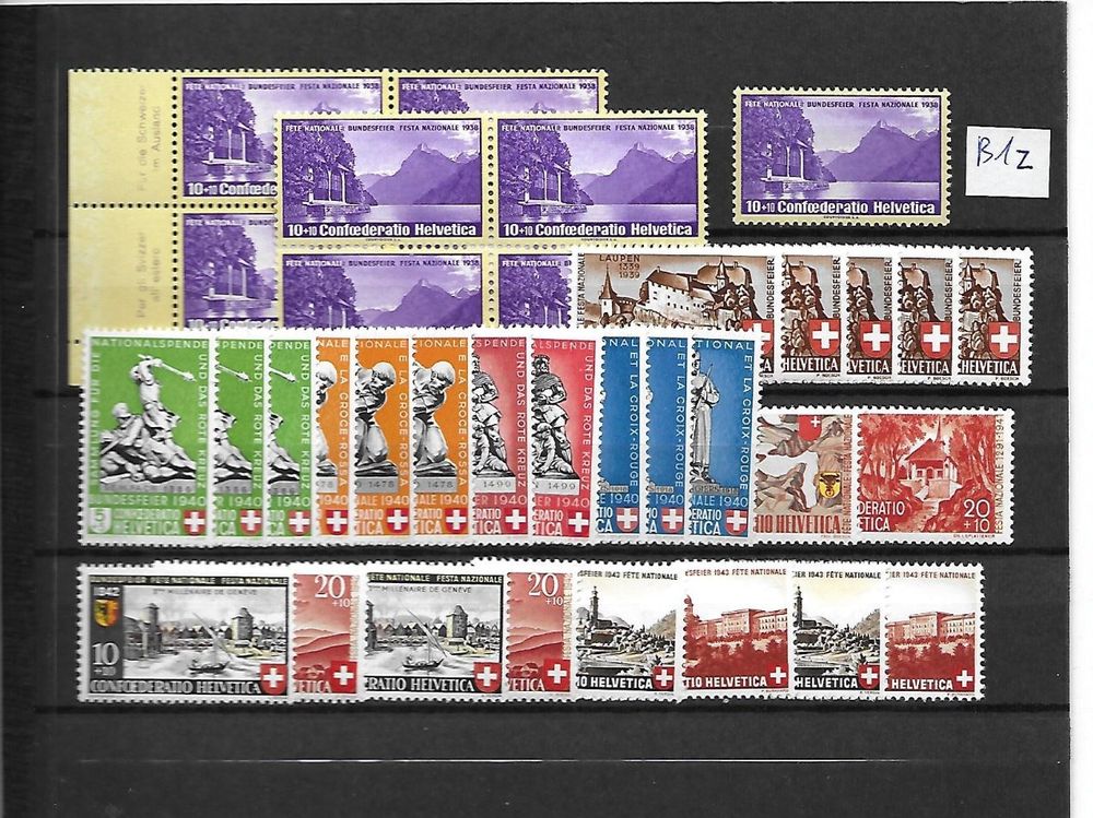 PP ** Restlot 1938-1943 inkl.B1z Kat:CHF 110.- (Neu (gemäss Beschreibung)) in Basel für CHF 5 ...