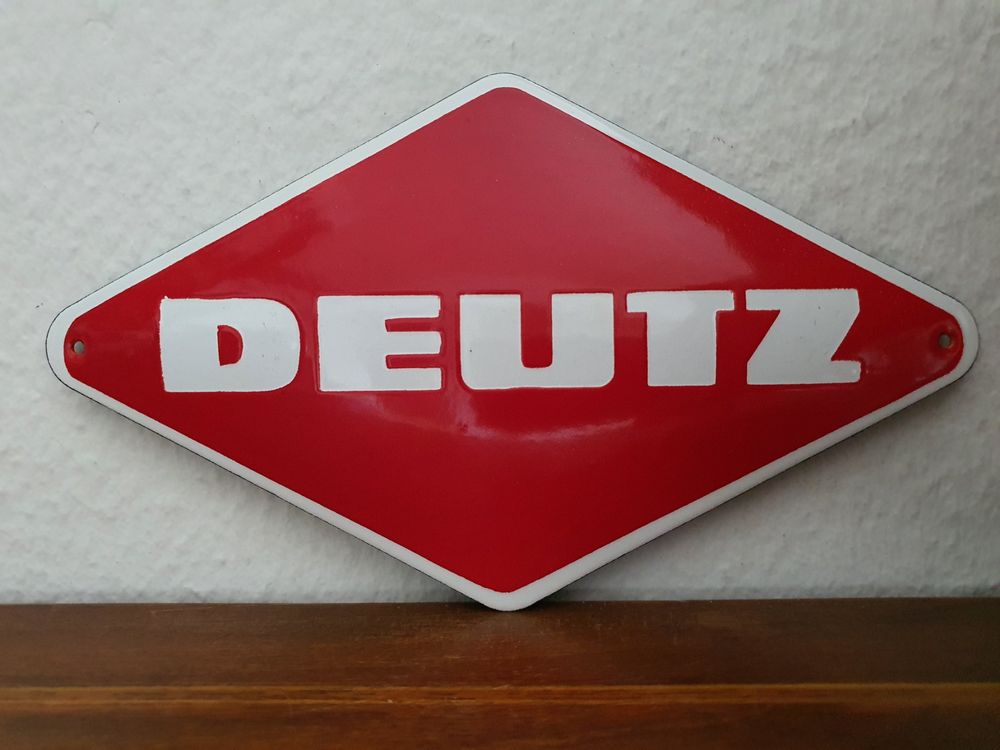 Emailschild Deutz Traktor Logo Emaille Schild Reklame Retro | Kaufen ...
