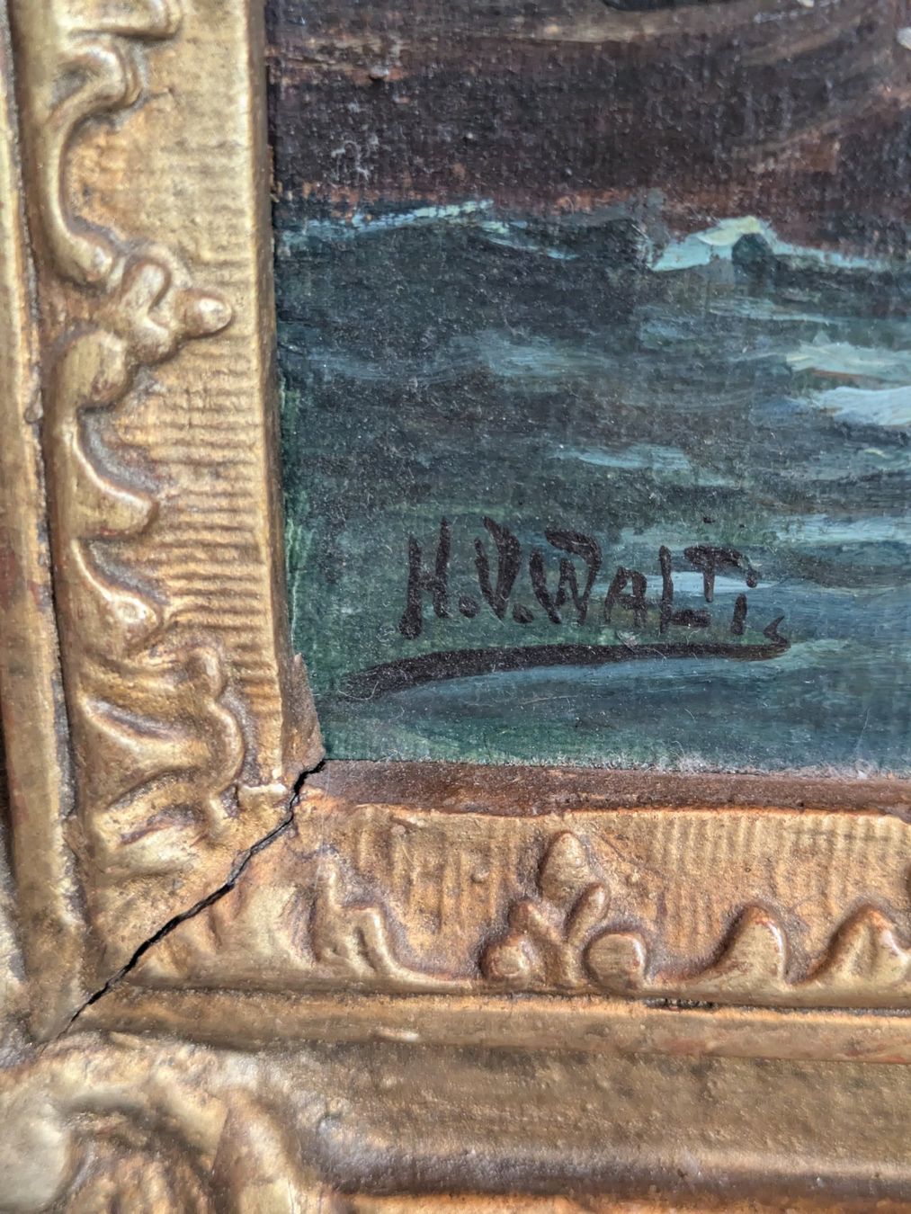 Original Ölgemälde "Hamburg, St. Pauli" von H.V. Walti, 1950 (Gebraucht ...