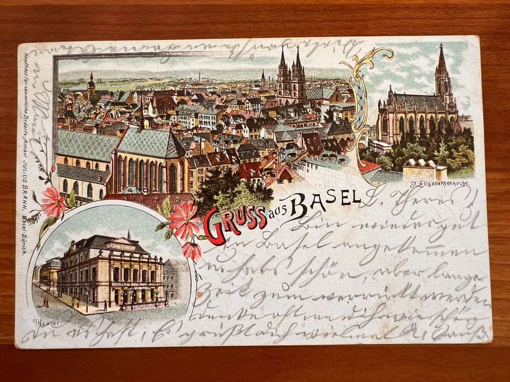 Postkarte Gruss aus Basel 1898 Litho (P593) (Gebraucht) in Hinwil für CHF 15 – mit Lieferung auf ...