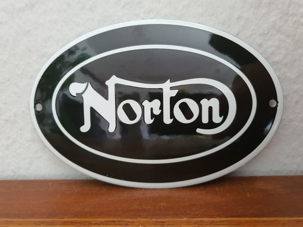 Emaille Schild Norton Motorcycles Logo Motorrad Reklame Deko | Kaufen ...