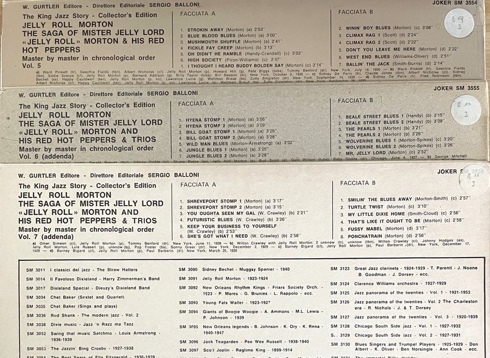 Jelly Roll Morton -7 LP's Master By Master In chronological (Gebraucht ...