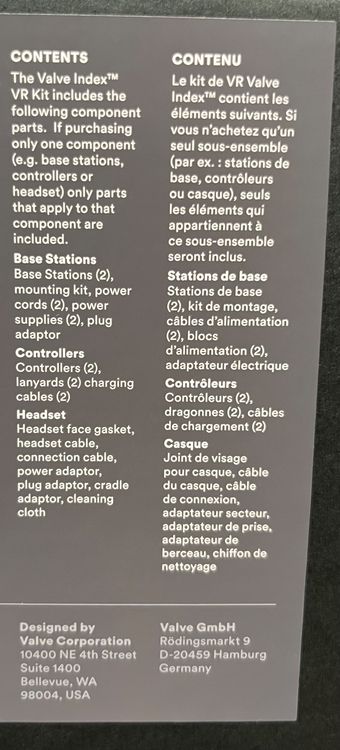 Valve Index VR Headset and extension cables - Complete Set (Gebraucht ...