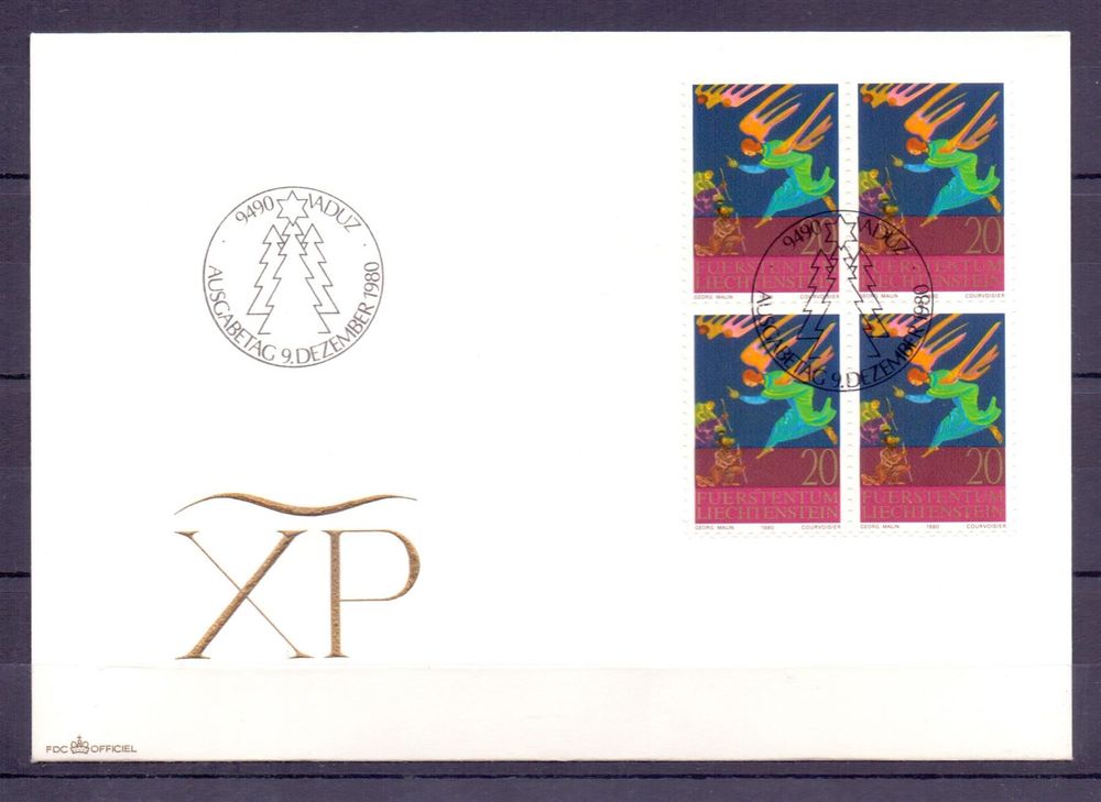 LICHTENSTEIN FDC VIERERBLOCK 1980 (Gebraucht) in Koblenz für CHF 0.3 – mit Lieferung auf Ricardo ...