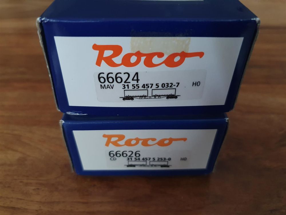 Roco 66624 + 66626 Containertragwagen DC (Gebraucht) in Basel für CHF ...