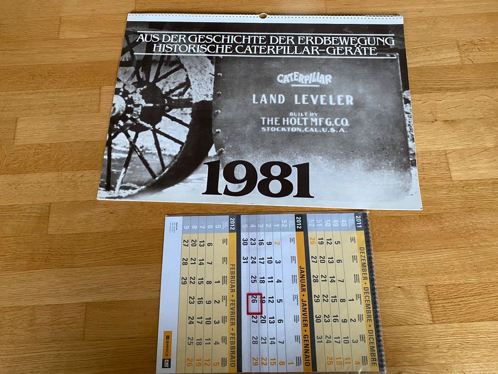 CAT, Kalender 1981 und 2011, Caterpillar, Awesco (Gebraucht) in Birmenstorf AG für CHF 28 – mit ...