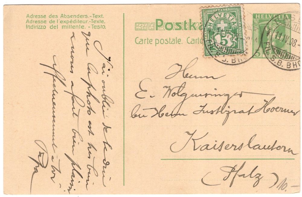 5 Rp. Tellknabe im Rahmen Postkarte mit 5 Rp. Wertziffer ZF | Kaufen auf Ricardo