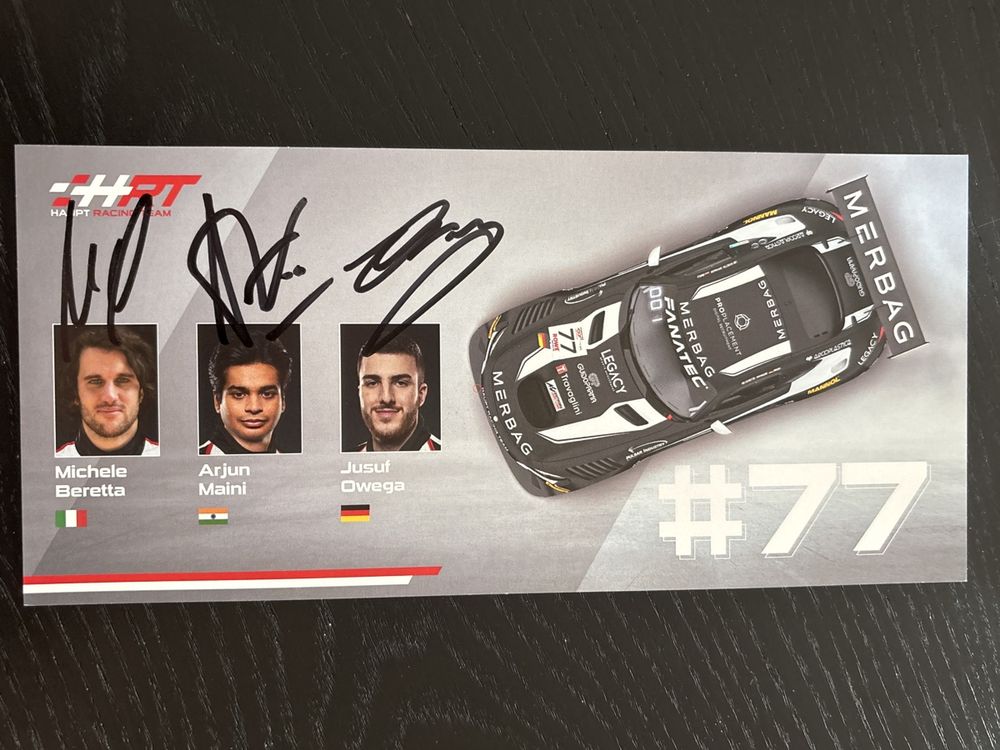 Signierte Autogrammkarte Mercedes AMG GT World Challenge #77 (Gebraucht ...