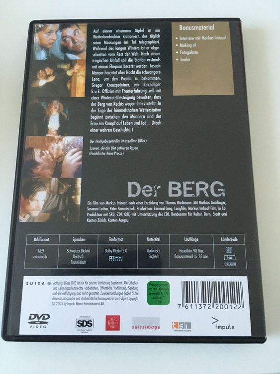 Der Berg (DVD) Markus Imhoof mit Mathias Gnädinger (Gebraucht) in Arbon ...