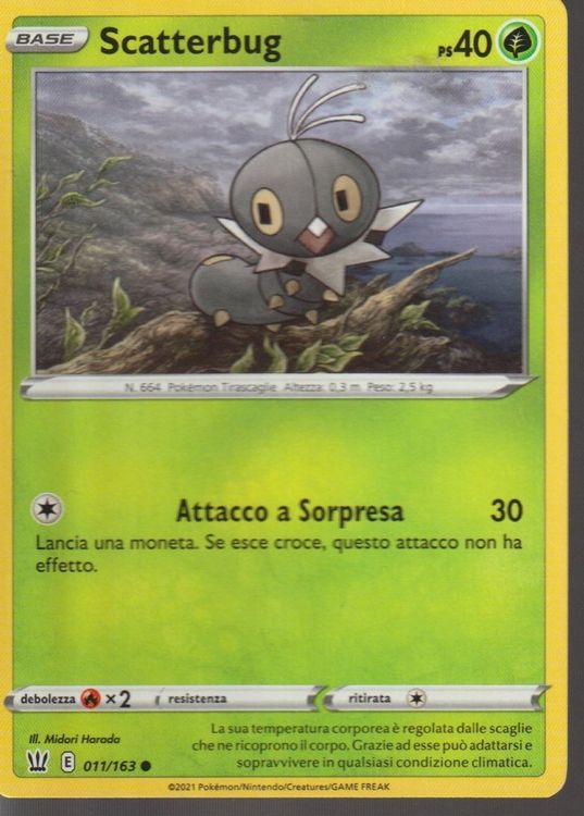 TCG POKEMON Stili Di Lotta BST 011/163 SCATTERBUG Italian (Neu (gemäss ...