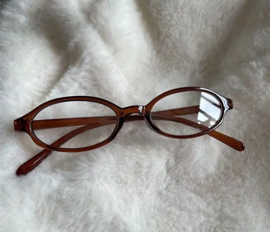 Retro Elliptical Frame Clear Lens Glasses (Neu (gemäss Beschreibung ...