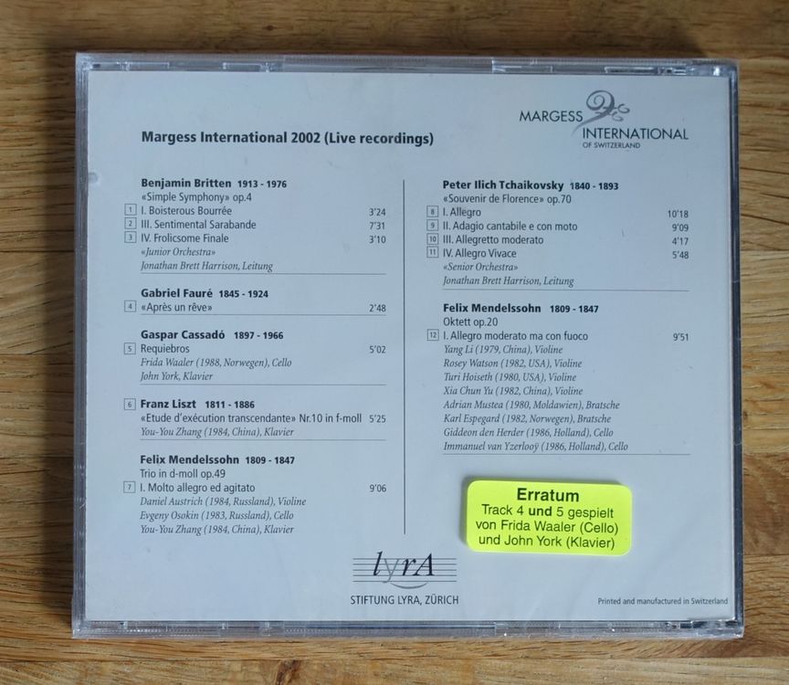 Margess International 2002 (Live recordings) - F33 (Neu und ...