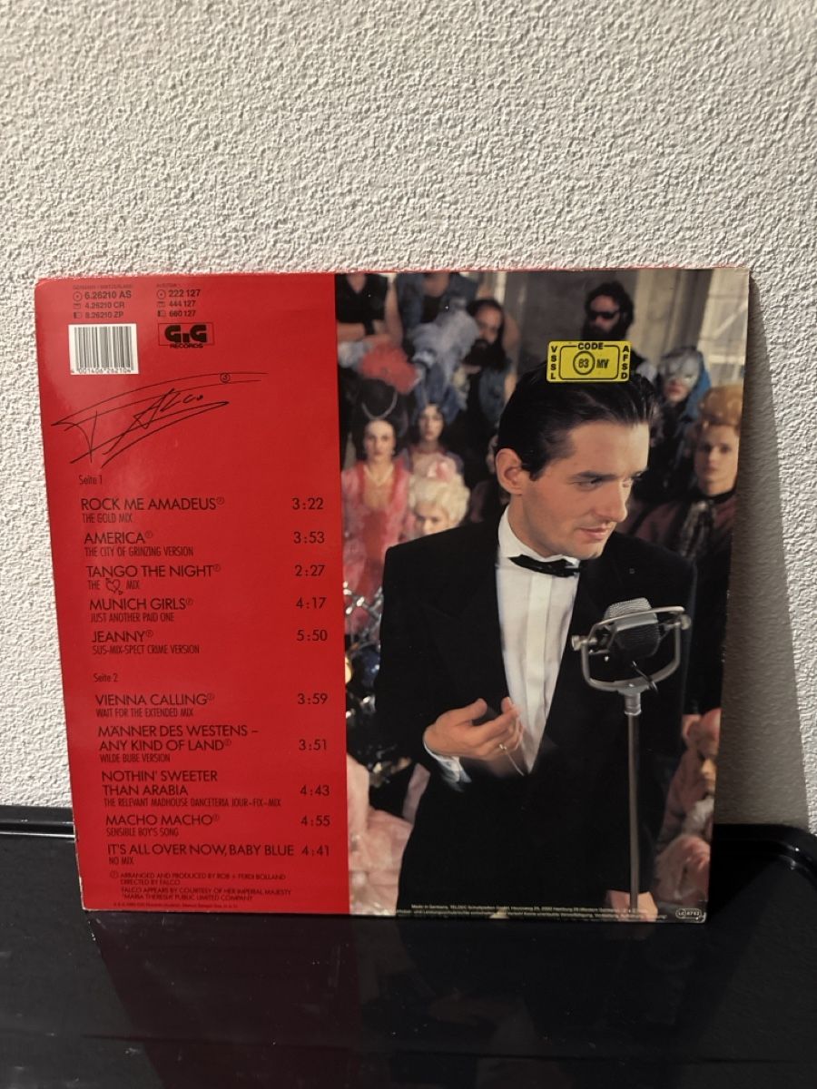 Signed Falco 3 Vinyl Album - Rock Me Amadeus, Vienna Calling (Neu ...