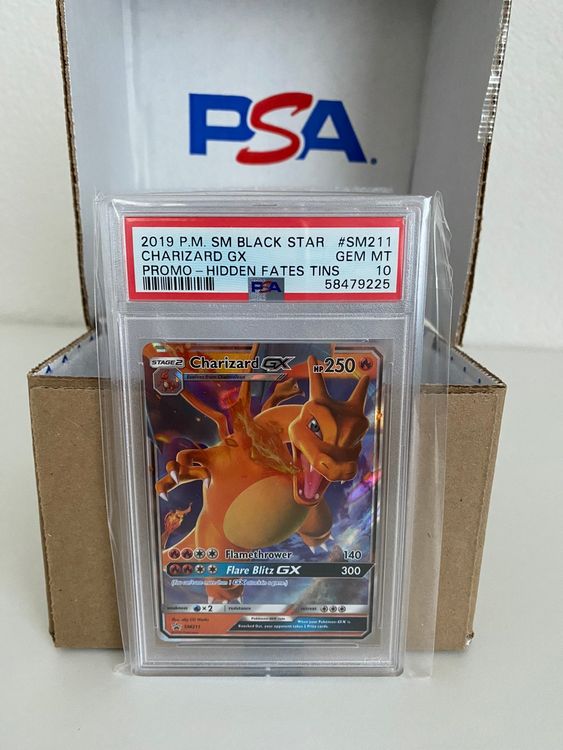 PSA 10 Charizard GX SM211 Promo Hidden Fates Tin Pokemon Car (Neu und ...