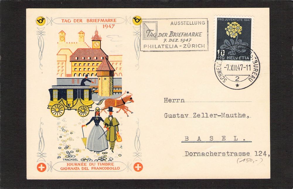 Tag der Briefmarke 1947 , Zürich Kat. 150.- (Gebraucht) in Reichenburg ...