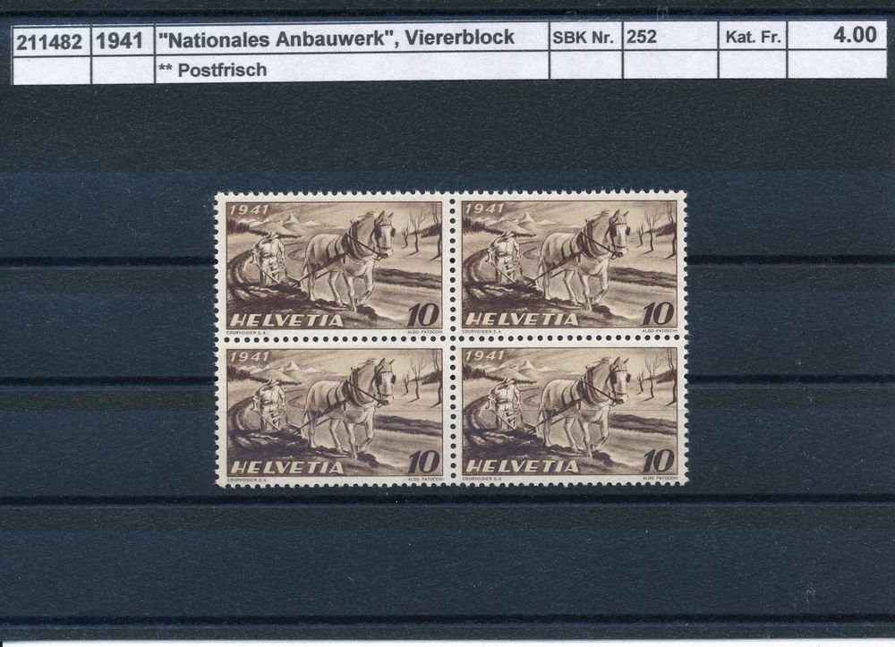 1941 Nationales Anbauwerk - Viererblock | Kaufen auf Ricardo