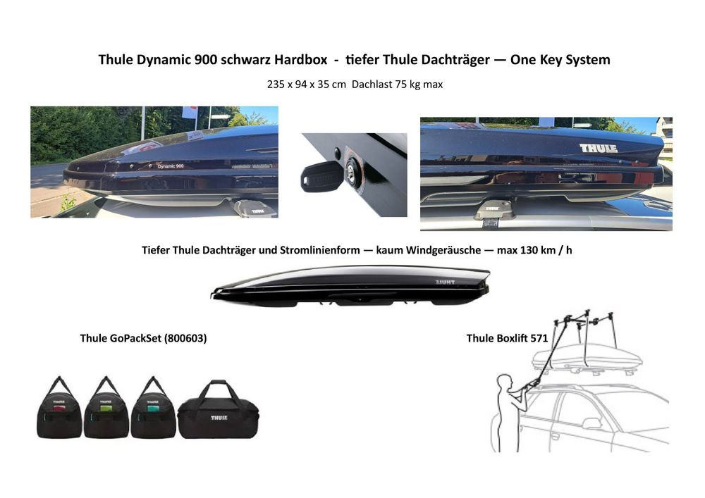 Thule Dynamic 900 schwarz Topzustand optionales Zubehör (Gebraucht) in ...