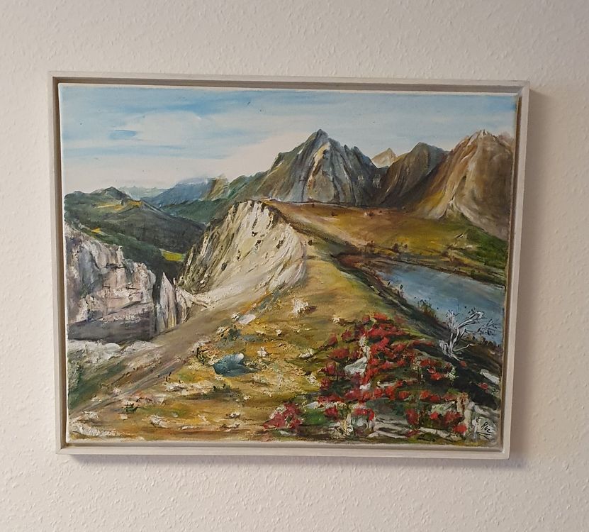 Schönes Gemälde Berglandschaft, signiert (Gebraucht) in Lupfig für CHF 18 – nur Abholung auf ...