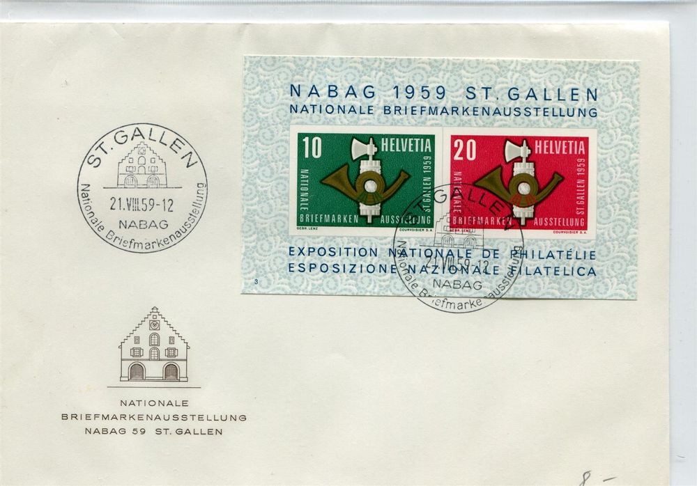 1959 NABAG Block a/Brief mit S-Stempel (Gebraucht) in Winterthur für ...