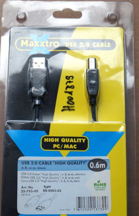 USB 2.0 Kabel Maxxtro 0.6m (Neu und originalverpackt) in Seon für CHF 1 ...
