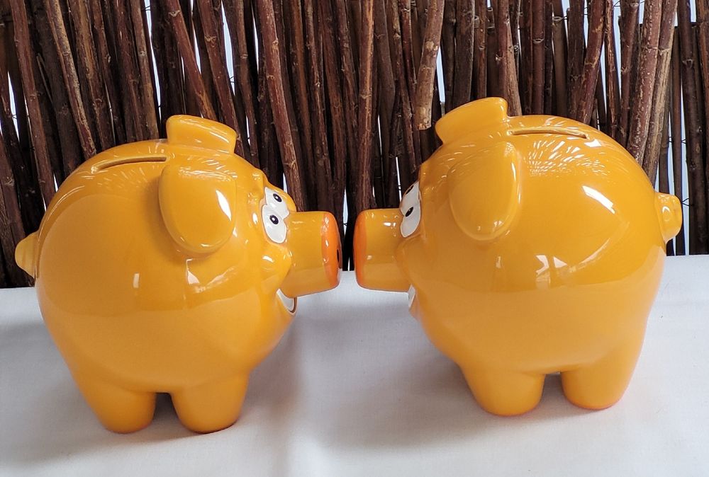 🟠 2 schöne MIGROS Miggy Kässeli Säuli Keramik (Gebraucht) in Buttikon ...