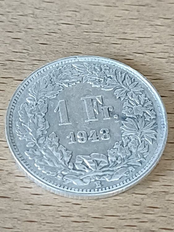 1 Franken Silber Münze, 1943. (Gebraucht) in Däniken SO für CHF 4.3 – mit Lieferung auf Ricardo ...