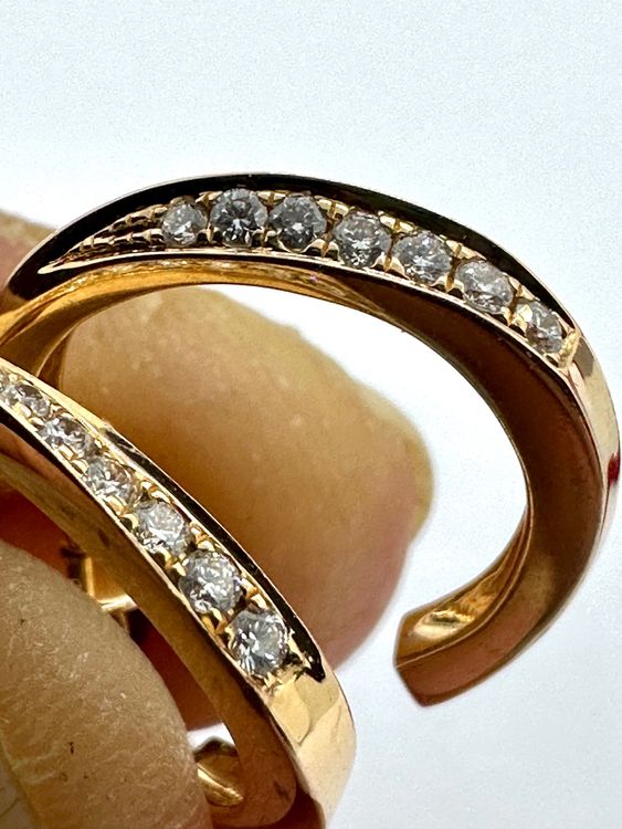 750 Gold Ohrstecker mit 14 Brillanten | Kaufen auf Ricardo