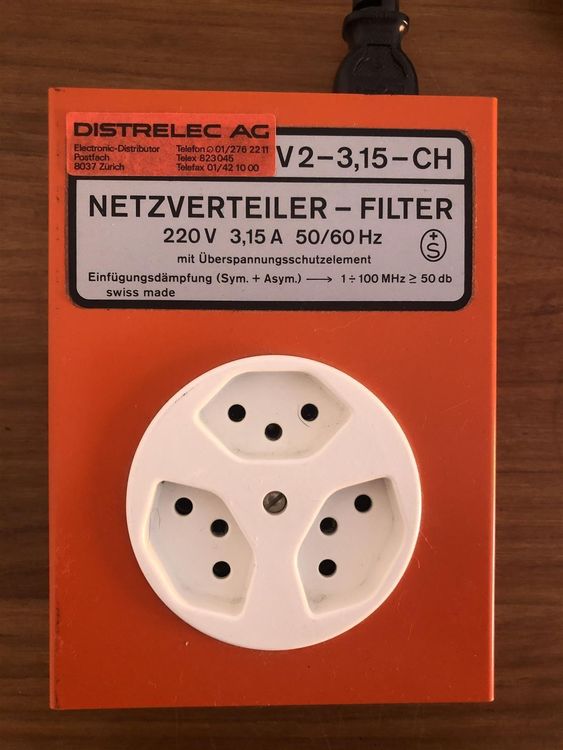 DISTRELEC V2-3,15-CH Netzverteiler Filter (SWISS MADE) NEU (Neu (gemäss ...