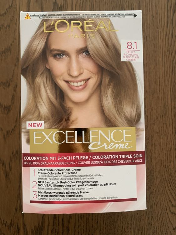 L'Oréal Excellence Creme 8.1 Hell Aschblond NEU ungeöffnet (Neu und ...