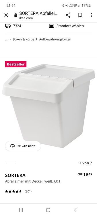 Ikea Sortera Box 60L Weiss | Kaufen auf Ricardo