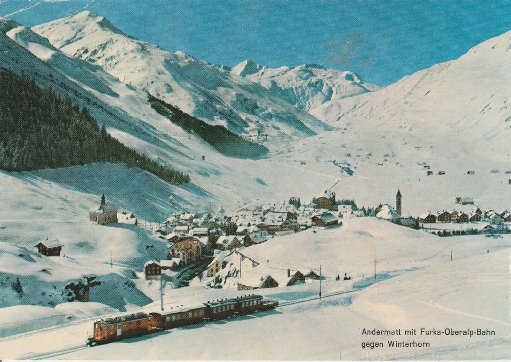 UR 141 Andermatt mit Furka-Oberalp-Bahn, Winterhorn, 1960 (Gebraucht ...