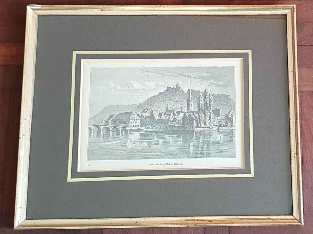 Bild - Holzstich, Stein am Rhein mit Burg Hohenklingen (Gebraucht) in Kreuzlingen für CHF 70 ...