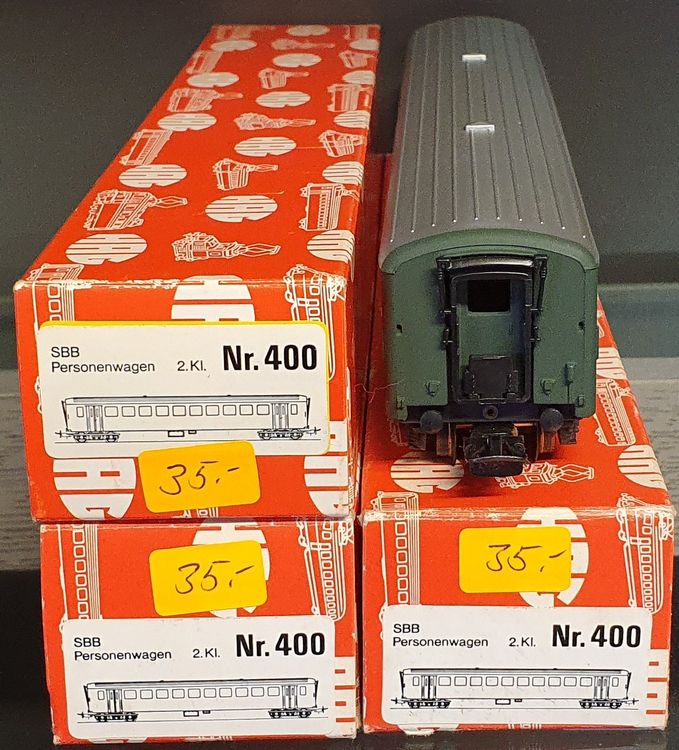 HAG:AC: 3 X SBB PERSONENWAGEN GRÜN 2.KLASSE NEUWERTIG OVP (Neu und originalverpackt) in Biglen ...