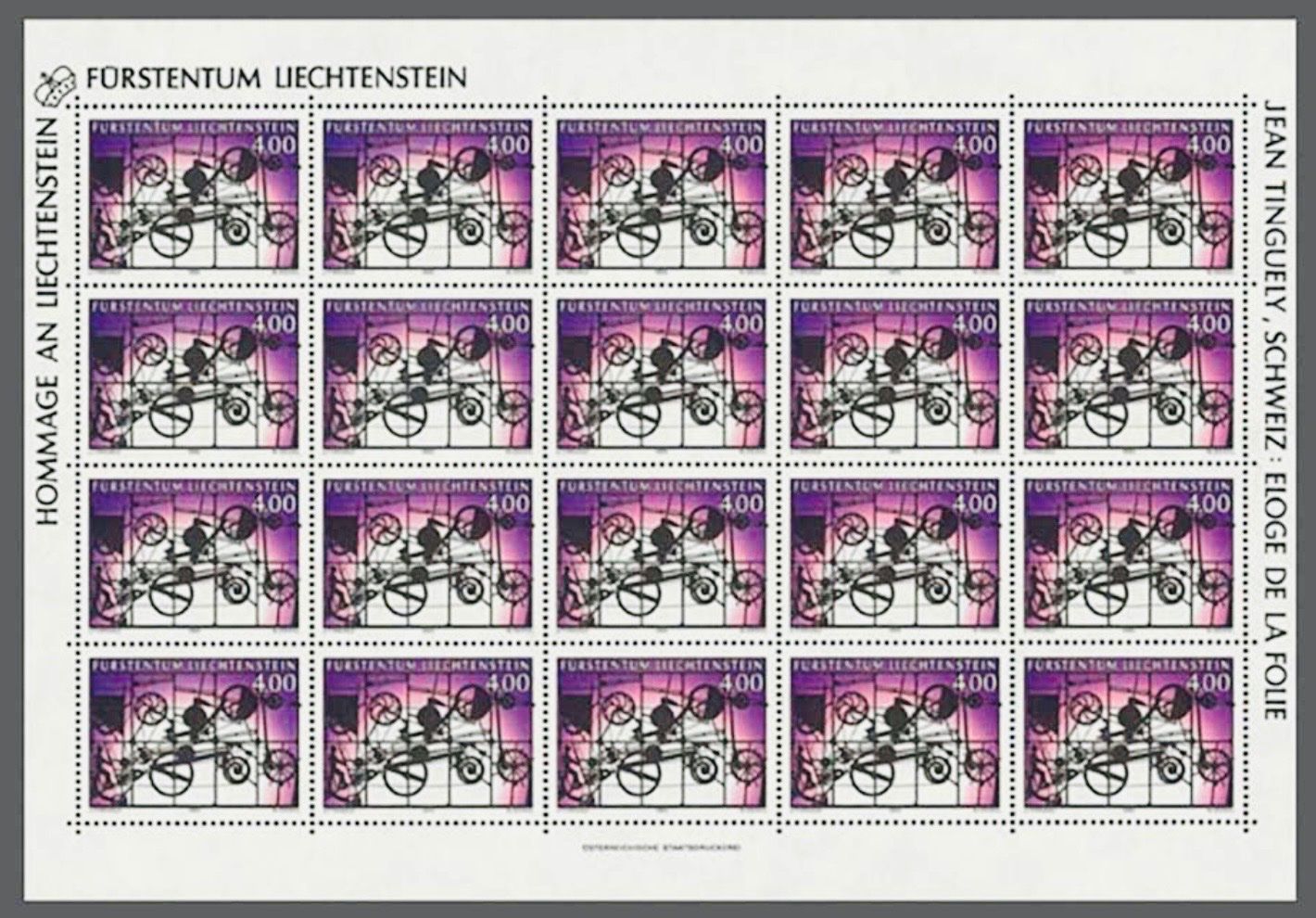 🇱🇮 1994 SÉRIE RARE ** « JEAN TINGUELY « (SBK 140.00) (Neuf (Voir ...