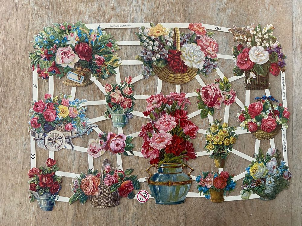 Nostalgie Oblaten Glanzbilder Blumenkörbe Blumen | Kaufen auf Ricardo