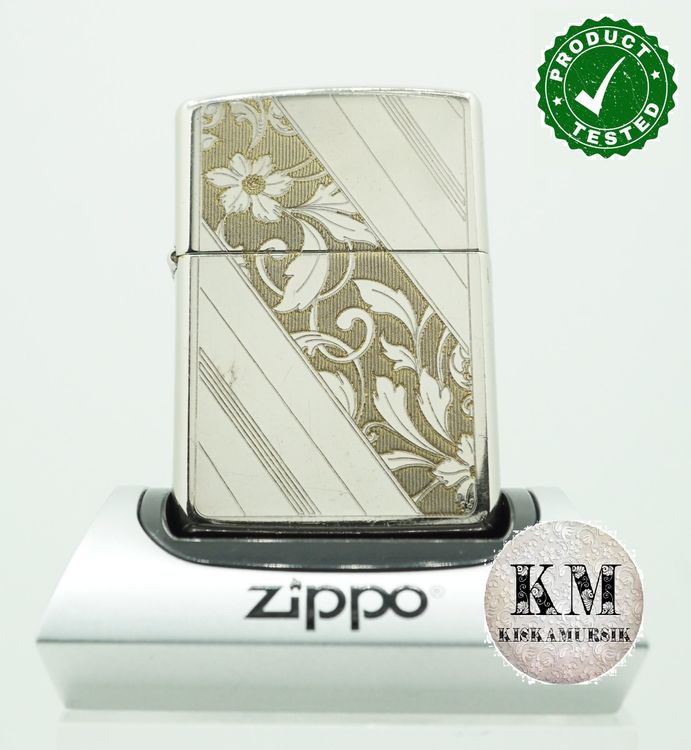 ZIPPO® ORNAMENT - SILVER PLATE - 2SIDE - 1992 - GEZÜNDET (Gebraucht) in ...