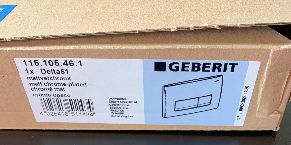 GEBERIT Betätigungsplatte Delta 51 für 2-Mengen-Spühlung | Kaufen auf ...