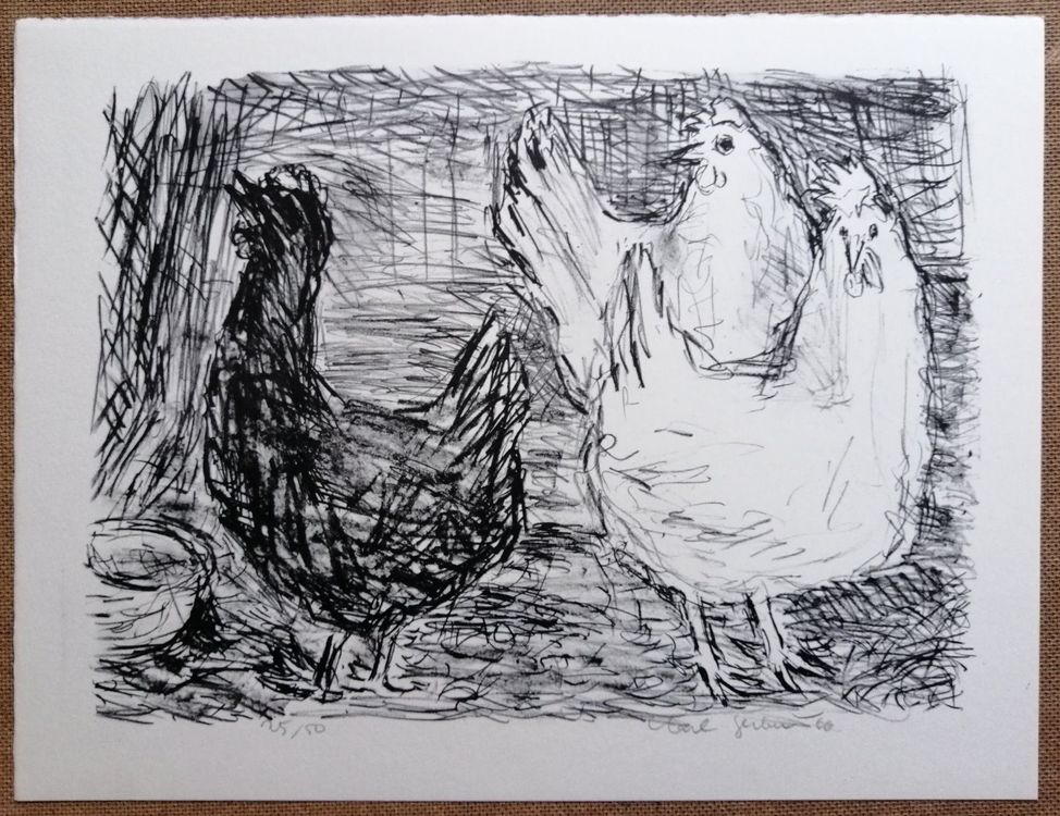 Karl Gerber 4 Litho Tiere, signiert 1966 (Gebraucht) in Aarburg für CHF ...