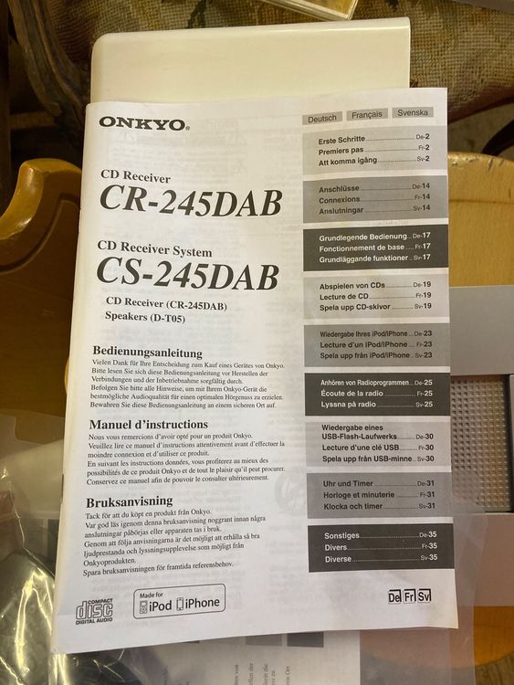 ONKYO CD Receiver System - CS-245 DAB (Gebraucht) in Gasel für CHF 89 – mit Lieferung auf ...