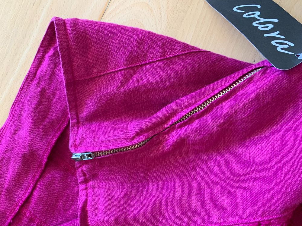 Colora Damen Rock Gr. XL, 100% Leinen, Dunkelpink, NEU (Neu und ...