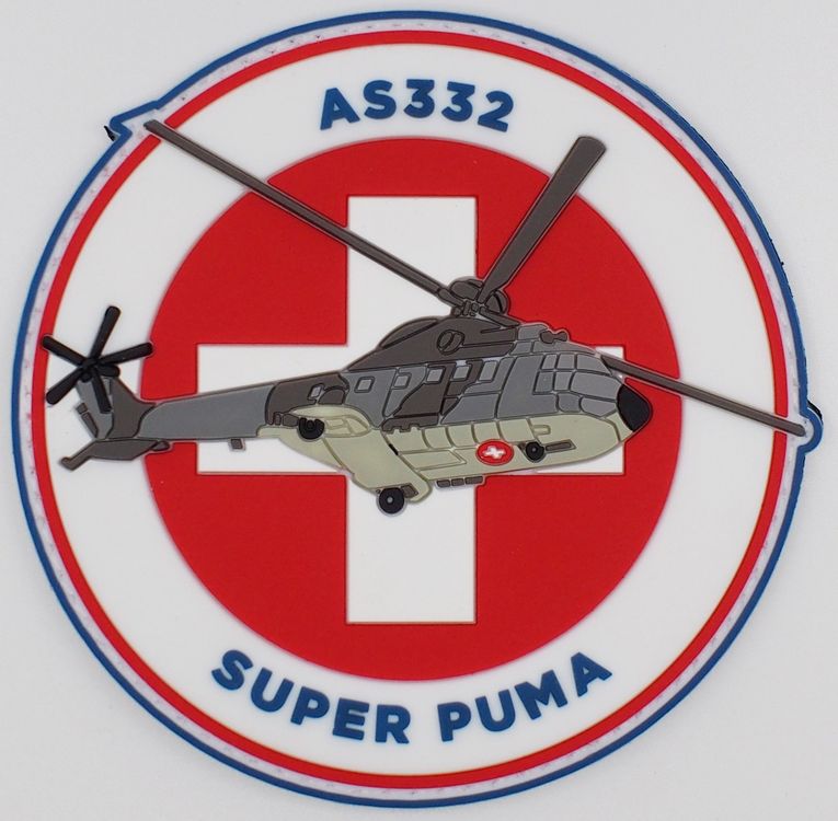 AS332 Super Puma Helicopter Patch der Schweizer Armee! Klett (Neu und ...