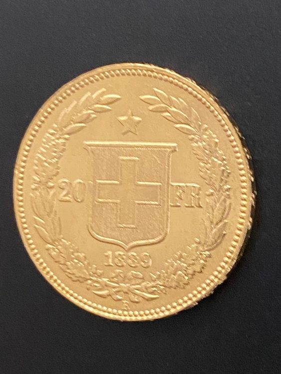 Goldvreneli RAR 20-er 1889 jg Helvetia (Neu und originalverpackt) in ...