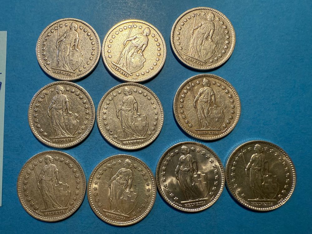 SUISSE : 10 X 1 FRANC 1913-14-20-28-39-44-45-52-64-65- (D'occasion) à ...