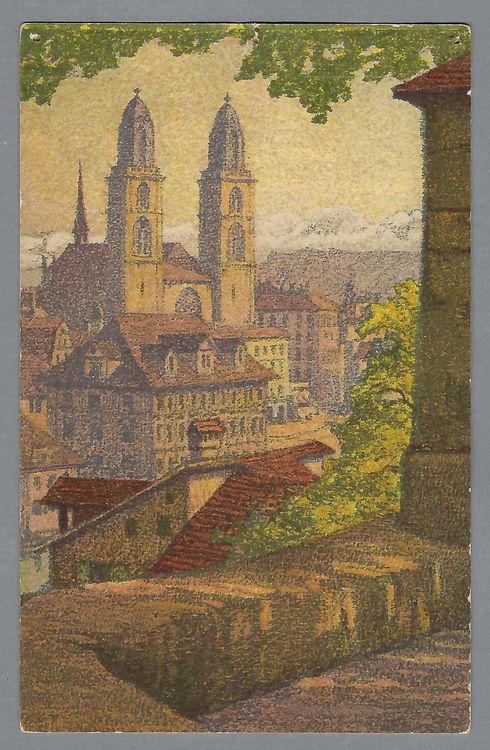 1916, ZÜRICH GROSSM., SCHÖNE KÜNSTLER-LITO SIGN. SCHLATTER (Gebraucht ...