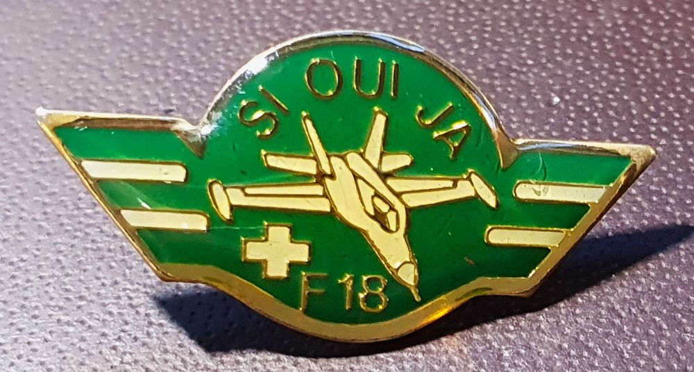 F580C - Pin Si OUI JA F18 „Stop F/A-18“ (1992) / RAR | Kaufen auf Ricardo