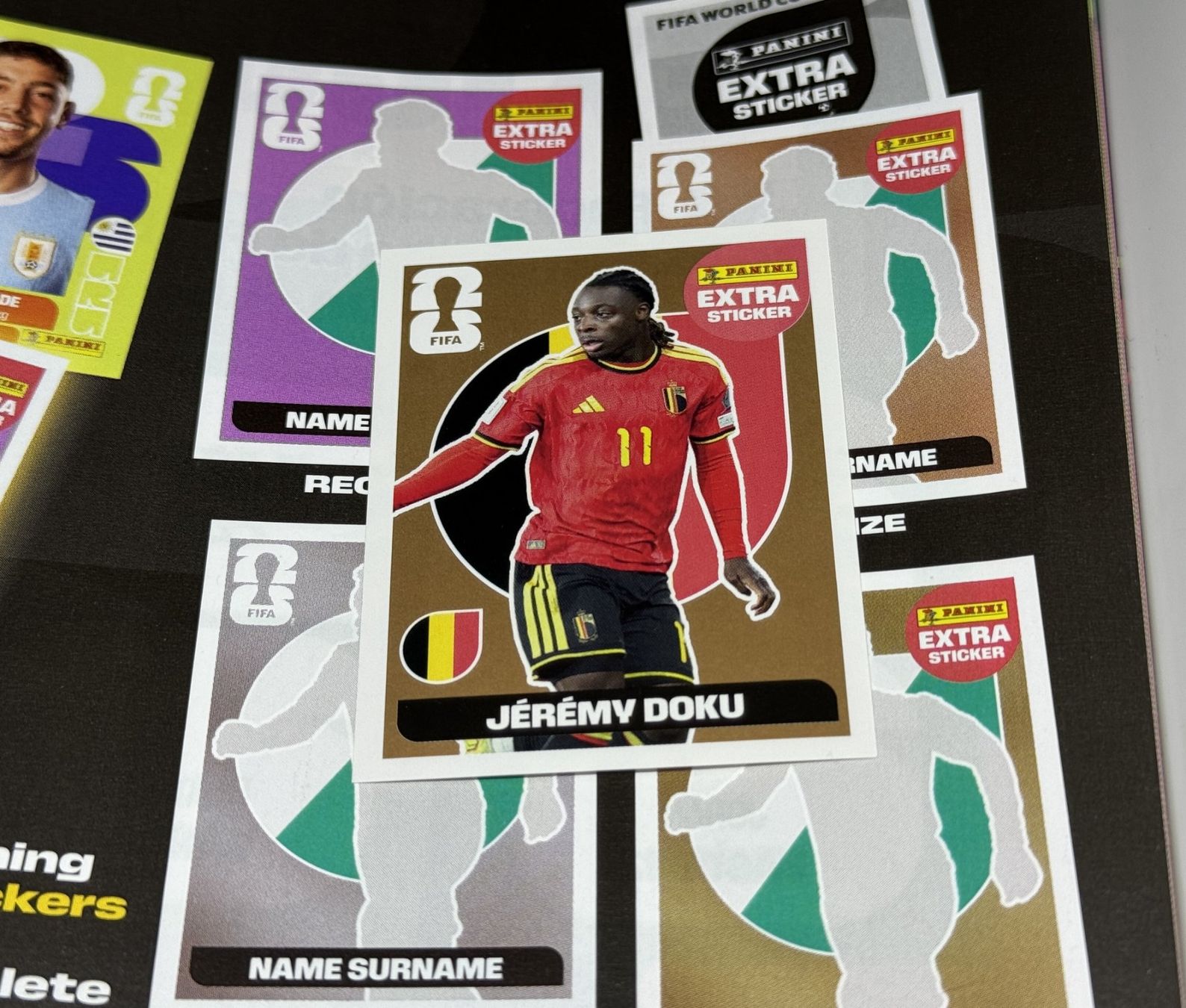 Jérémy Doku Panini 2026 Extra Sticker Bronze RARE WM (Neuf (Voir ...